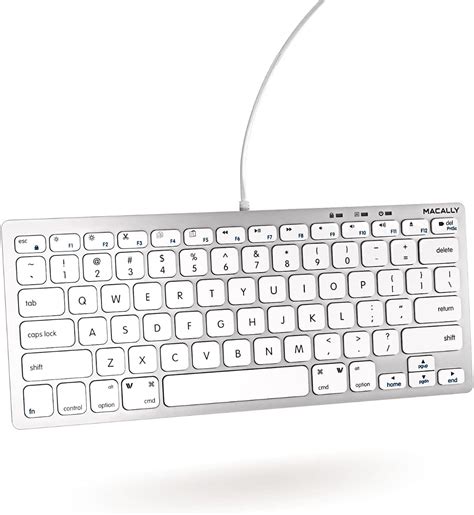 Amazon Com Macally Small USB C Keyboard Plug Play Compatible Apple Wired Keyboard For Mac