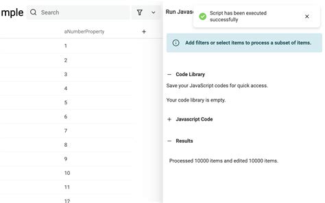 Run Javascript Code Datablist