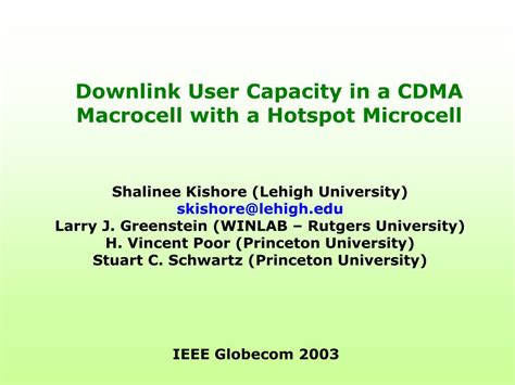 Ppt Downlink User Capacity In A Cdma Macrocell With A Hotspot Microcell Powerpoint