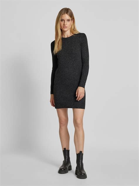 Vero Moda Figurbetontes Strickkleid Mit Langem Arm Modell Doffy Metallic Black Online Kaufen