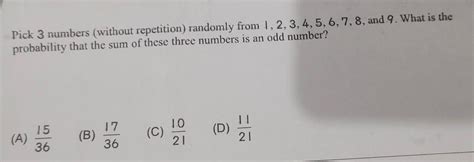 Solved Pick Numbers Without Repetition Randomly From Chegg Com