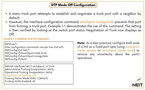 Neit Training Center On Linkedin To Disable Dtp Dynamic Trunking