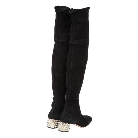 Женские сапоги ботфорты Miu Miu купить в Москве недорого интернет магазин Alamode ШЕС 0038