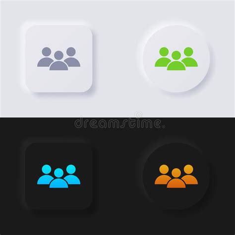 group of people icon set multicolor neumorphism button soft ui design stock vector