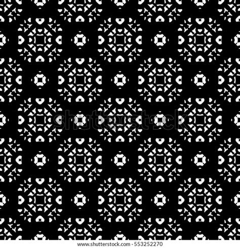 Vector Monochrome Seamless Pattern Subtle Geometric Stock Vector