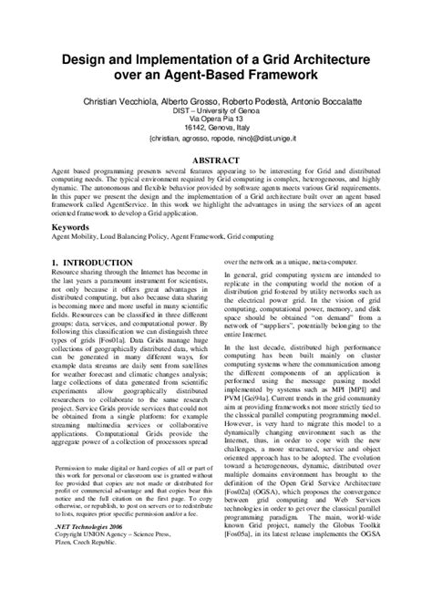 Pdf Design And Implementation Of A Grid Architecture Over An Agent