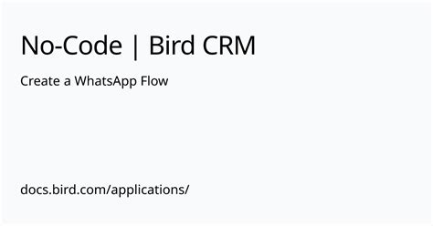 Create A Whatsapp Flow Bird Docs