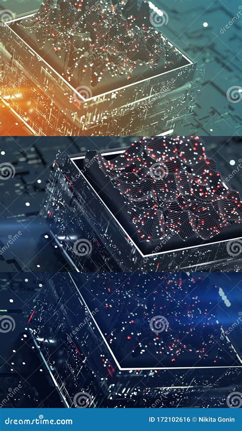 CPU Is Analyzing Data Flow Set Of D Render Illustrations Stock Illustration Illustration Of