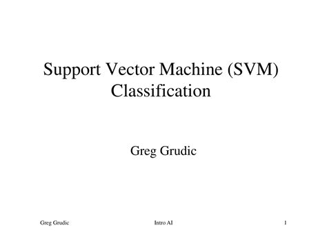 Support Vector Machine Classification Slides Csci 3202 Apuntes Informática Docsity