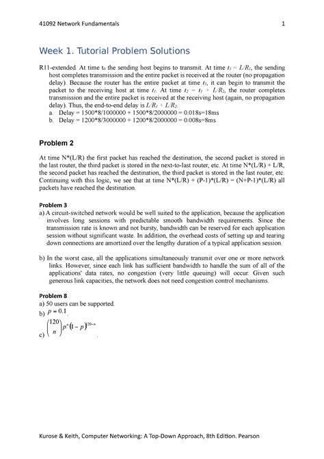 week1 tutorial problem solution 41092 network fundamentals week 1 tutorial problem solutions