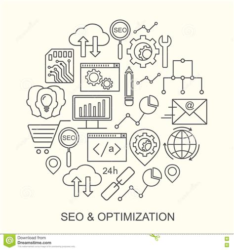 Seo And Development Pattern With Linear Icons Stock Vector Illustration Of Code Abstract