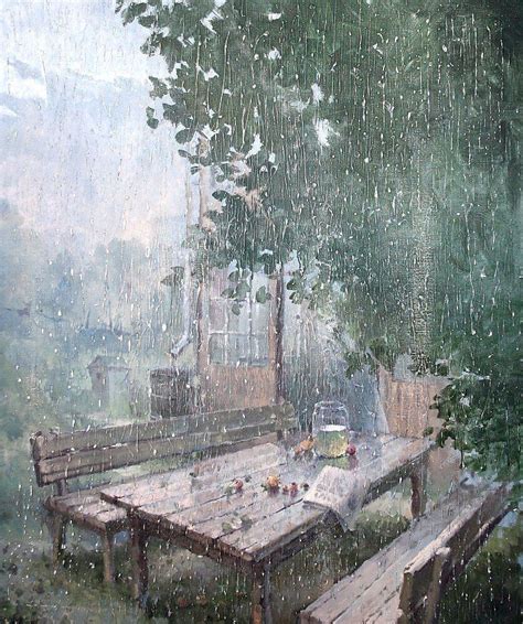 32 потрясающих картин дождя и деревьев за окном с зонтиками в саду