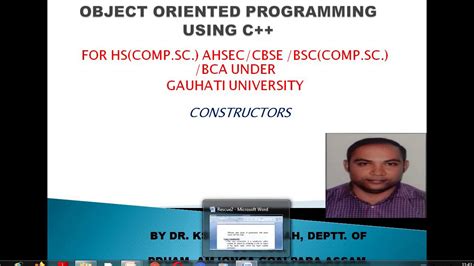 Constructors And Its Uses Oop With C Part Iv Youtube