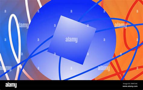 Colorful Animation With Moving Curves And Geometric Shapes Motion