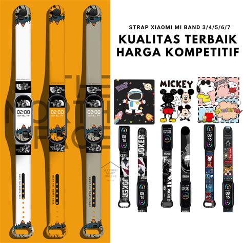 Jual Strap Mi Band Strap Silicone Tali Pengganti Xiaomi Miband Kartun Print