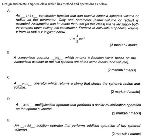 Solved Question Design And Create A Sphere Class Which Has Method And 1 Answer