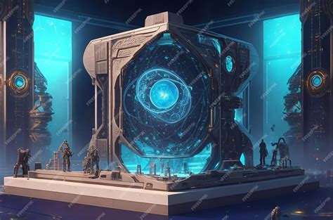 Premium Ai Image Futuristic Quantum Cosmic Artifacts Lab