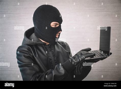 Cybercrime Thoughtful Hacking And Technology Crime Male Hacker In