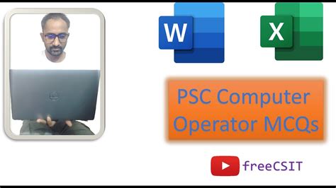Ms Word Ms Excel And Psc Based Mcqs Computer Operator Youtube