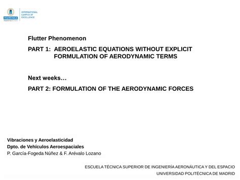Pdf Flutter Phenomenon Part 1 Aeroelastic Equations · 2017 2 15