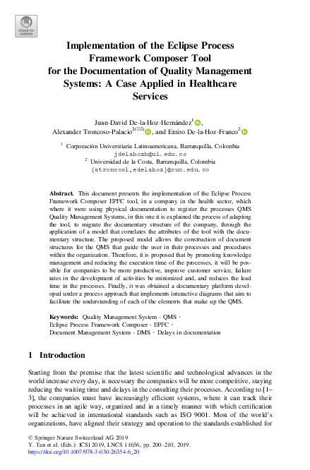 Pdf Implementation Of The Eclipse Process Framework Composer Tool For