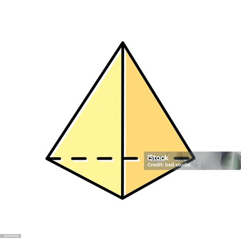 프리즘 색상 아이콘입니다 기하학적 차원 그림입니다 삼각형 피라미드 투명 절단 형상 모델입니다 장식 요소 추상 모양입니다 아이소메트릭 양식입니다 격리 벡터 일러스트레이션 0