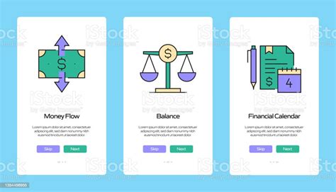 플랫 아이콘이 있는 모바일 앱 페이지 화면을 켜는 돈 개념 Ux Ui 디자인 템플릿 벡터 일러스트레이션 0명에 대한 스톡 벡터 아트 및 기타 이미지 Istock