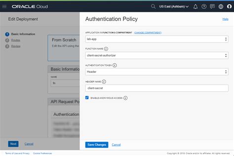 Oracle Cloud Api Gateway Using An Authorizer Function For Client Secret Authorization On Api