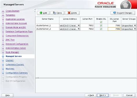 oracle base weblogic server 12cr1 12 1 2 and 12 1 3 clustered domains