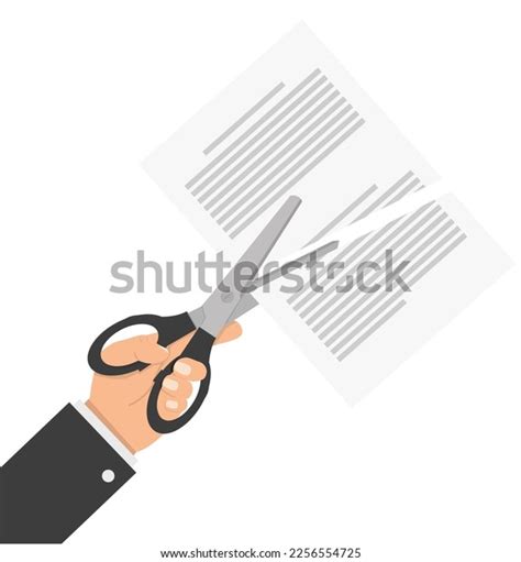 Hand Cutting Paper Scissors Vector Stock Vector Royalty Free