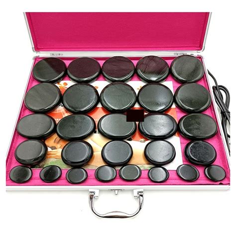 스톤 마사지 상자 알루미늄 온돌 스파 핫스톤 세트 테라피 티몬