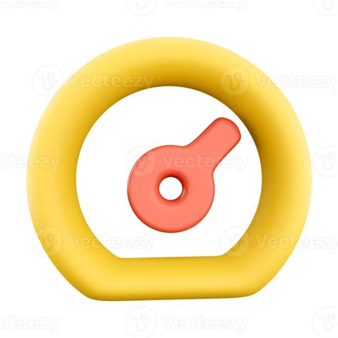 3d Rendering Speedometer Icon 3d Render Speed Indicator With Red Arrow Icon 24624687 Png