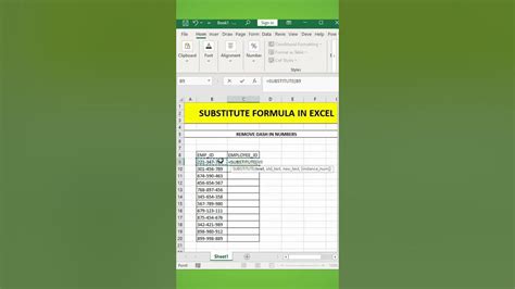 Substitute Function In Excel Excel Exceldataanalytics Exceltech