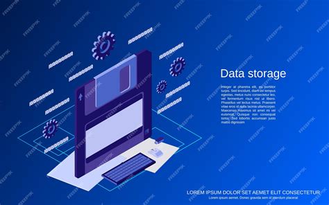Premium Vector Data Storage Flat Isometric Vector Concept Illustration
