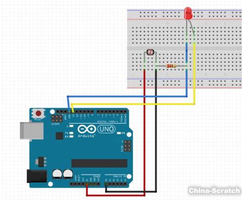 基于arduino Ldr光敏电阻实现灯随环境亮度自动开关tescratch 少儿编程网 基于arduino Ldr光敏电阻实现灯随环境亮度自动开关tescratch 少儿编程网