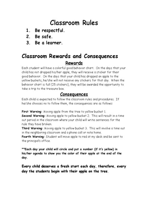 Classroom Rules And Rewards