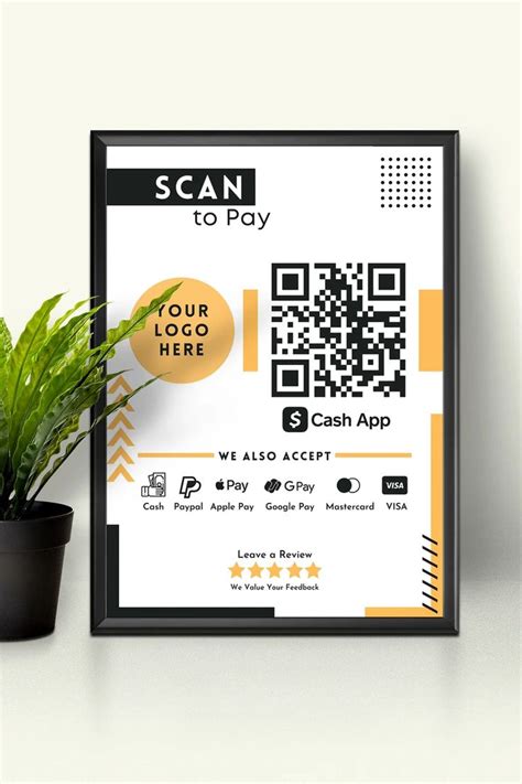 Modern Scan To Pay Sign Custom QR Code Sign Custom Business Etsy