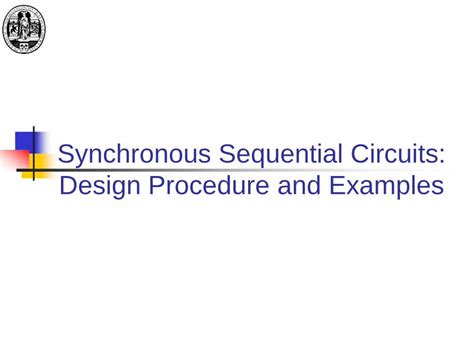 pdf synchronous sequential circuits design procedure and examples