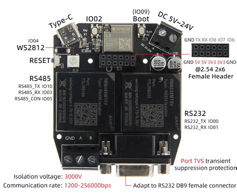 Lilygo T Rsc3 Esp32 C3 Board Features Isolated Rs232 And Rs485 Interfaces 5 To 24v Dc Input Cnx