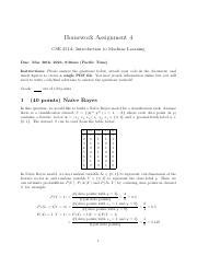 CSE251A SP23 HW4 Pdf Homework Assignment 4 CSE 251A Introduction To Machine Learning Due May
