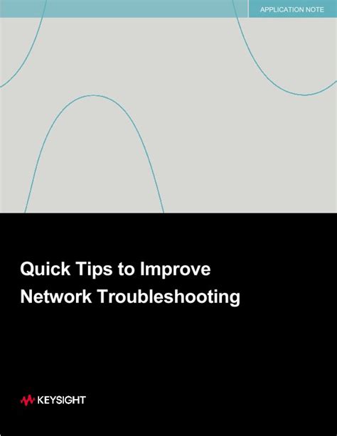 Quick Tips To Improve Network Troubleshooting PDF Asset Page Keysight