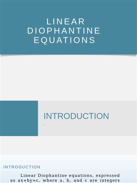 Linear Diophantine Equations Pdf Numbers Equations