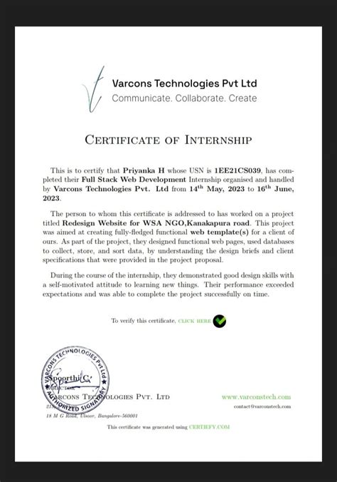 Priyanka H On Linkedin Fullstackdevelopment Internshipexperience Webdevelopment