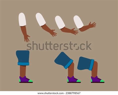 Set Character Animation Upper Lower Limbs Stock Vector Royalty Free
