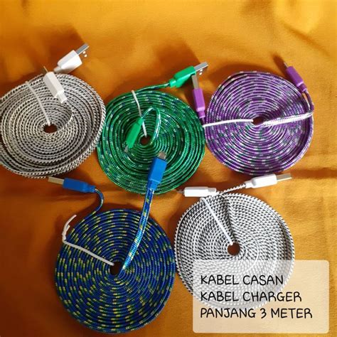 Kabel Casan Kabel Data Meter Micro Usb Tali Nylon Lazada Indonesia