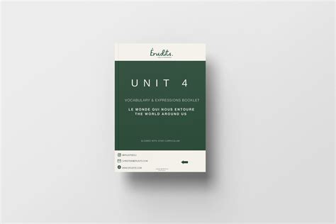 French Second Language Atar Unit 4 Vocabulary And Expressions Booklet