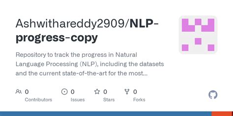 Github Ashwithareddy2909nlp Progress Copy Repository To Track The Progress In Natural