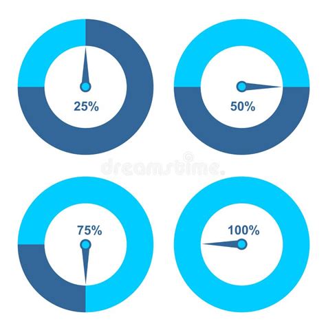 set of circle percentage diagrams for infographics design elements