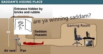 Are Ya Winning Saddam Saddam Husseins Hiding Place Know Your Meme