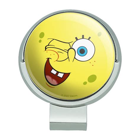Spongebob Winking Face Golf Hat Clip With Magnetic Ball Marker